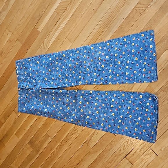 Pants & Jumpsuits | Vintage Rare Retro Lemon Frog Floral Bell Bottom ...